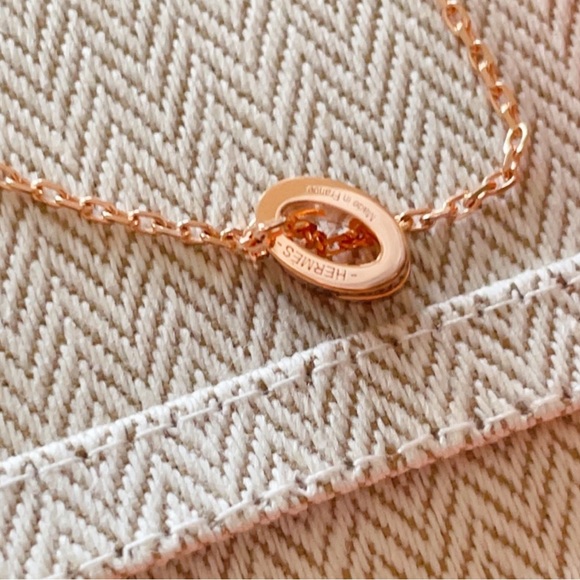 Hermes | Jewelry | Hermes Mini Pop Noir Rose Gold Hardware Pendant ...